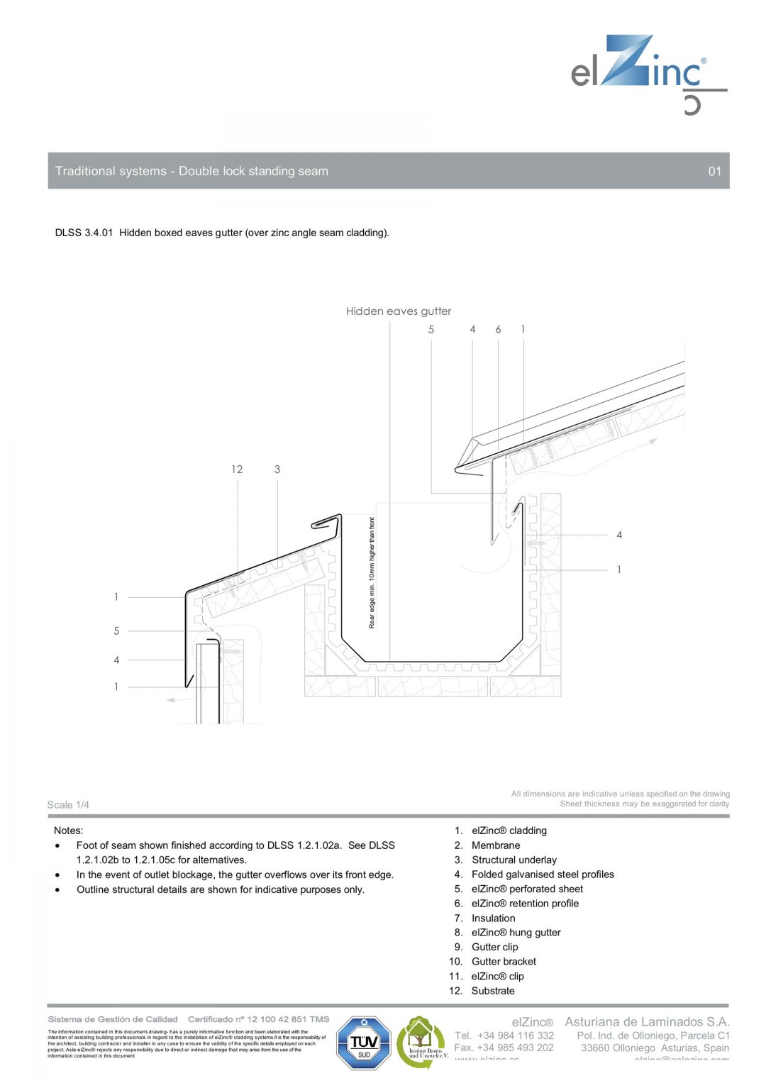 Ventilated Hidden Eaves Box Gutter Detail in Zinc | SIG Zinc & Copper